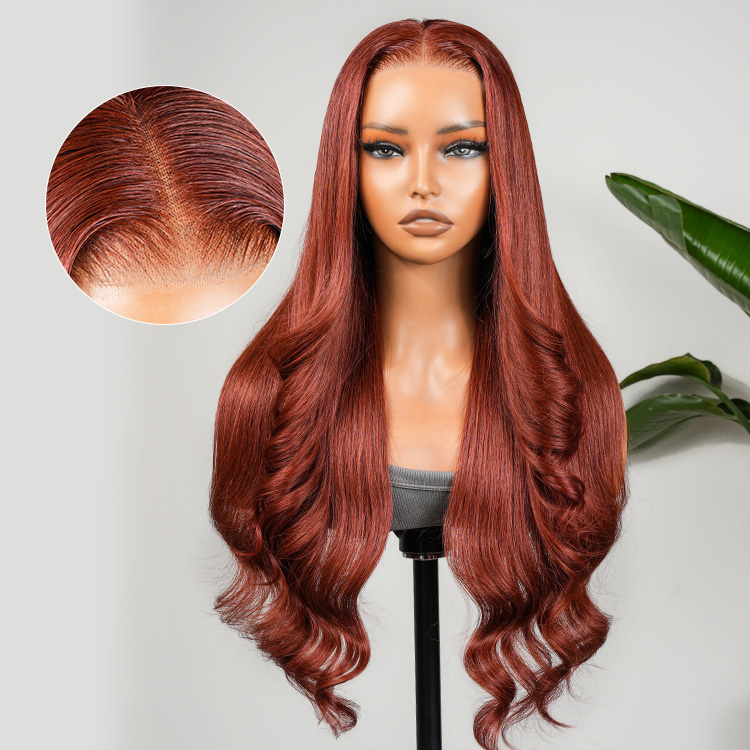 Mera Red Customized Wave Wig Colored Human Hair Pre-Everything Lace ...