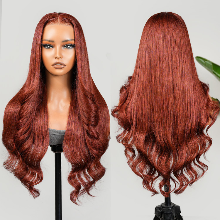 Mera Red Customized Wave Wig Colored Human Hair Pre-Everything Lace ...