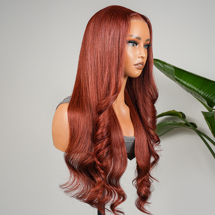 Mera Red Customized Wave Wig Colored Human Hair Pre-Everything Lace ...