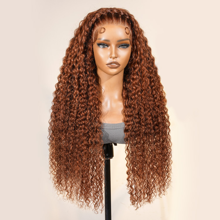 Burnt Orange Stylist Wig Deep Wave 13x4 Lace Frontal Pre-plucked -West ...