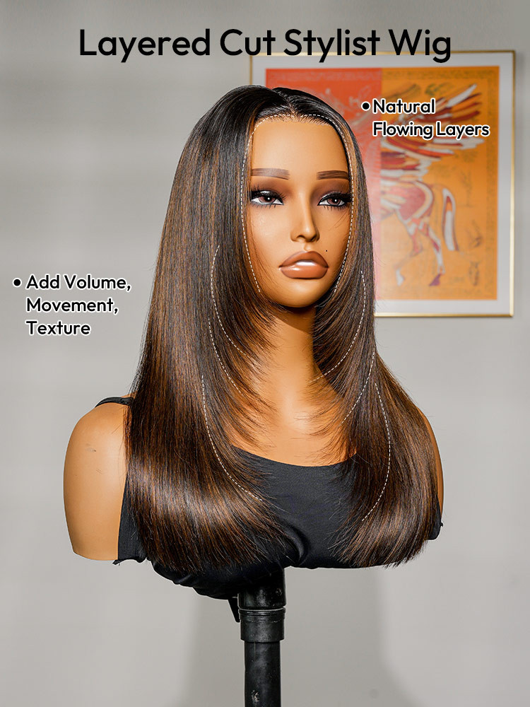 Layer Cut Highlight Customized Color Super Invisible LY Lace Front ...