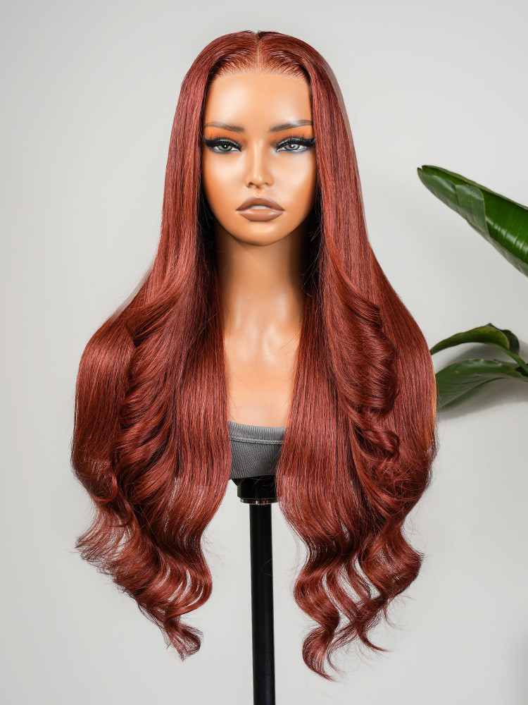 Mera Red Customized Wave Wig Colored Human Hair Pre-Everything Lace ...