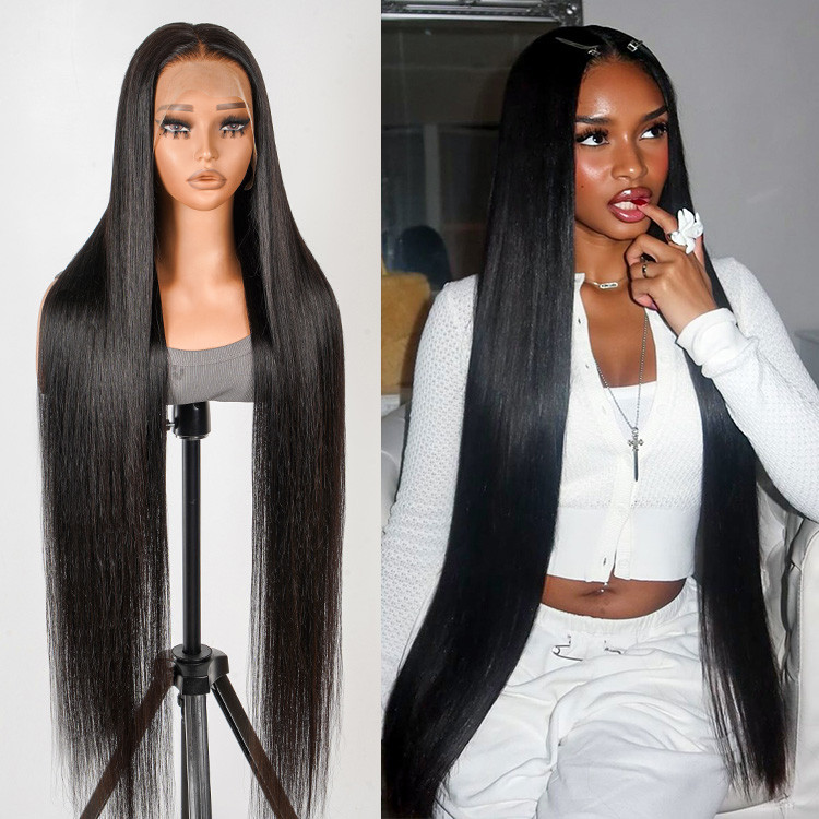 28 - 40inch Long Straight Wigs 13*6 HD Lace Front Wigs Pre Bleached ...