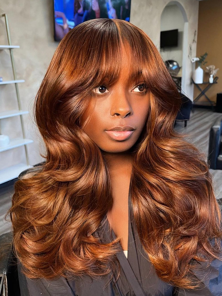 Cinnamon Brown Pre-Everything Loose Wave Wig Colored Glueless Lace Wigs ...